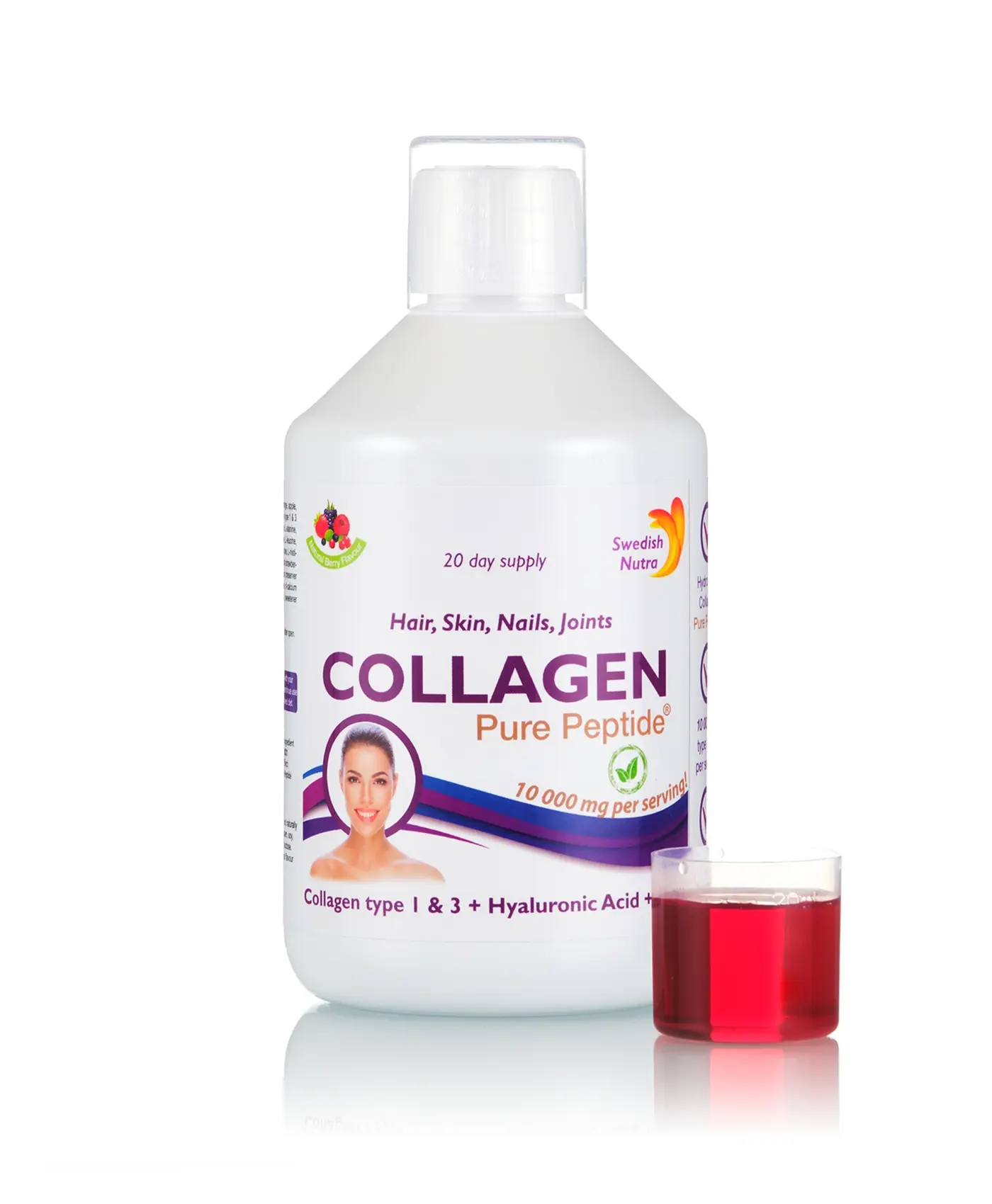 Colagen Lichid Hidrolizat Tip 1 și 3 cu 10 000 mg + Acid Hialuronic 50 ...