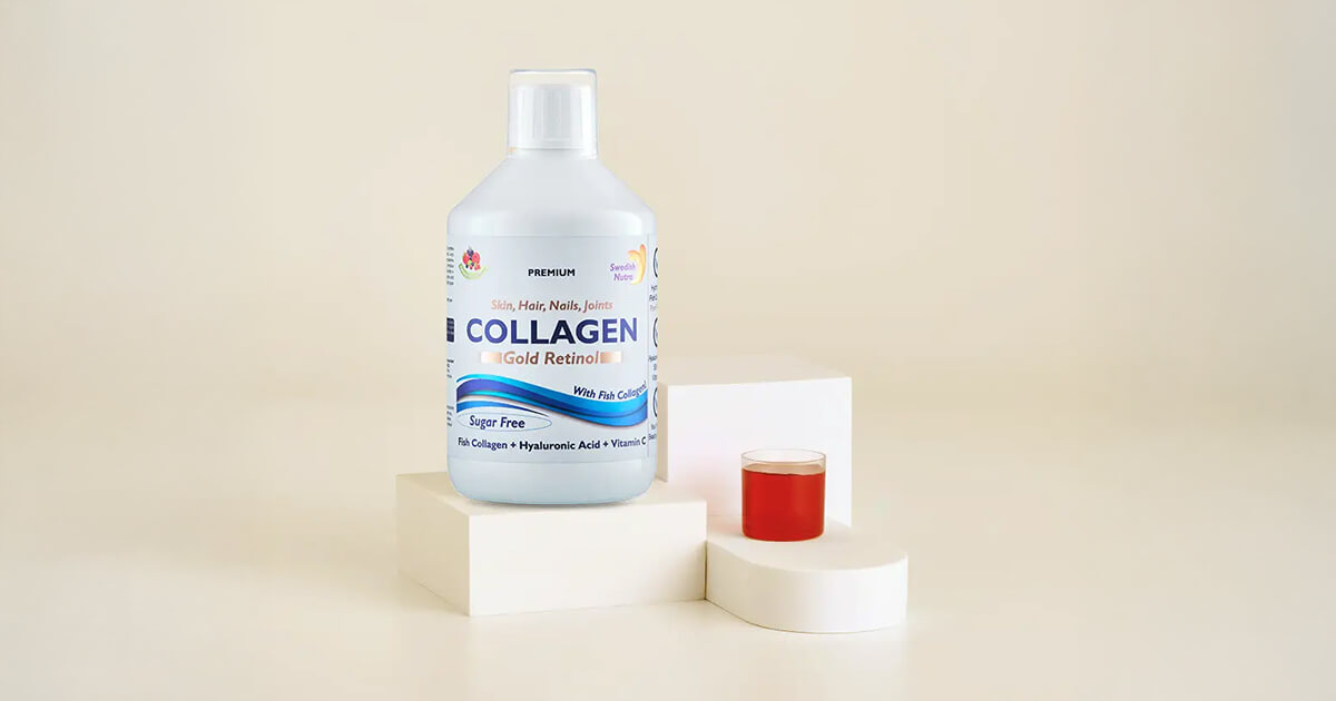 Colagen Gold Retinol fara zahar (din Peste) -Lichid, Hidrolizat Tip 1 ...